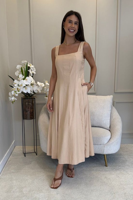 VESTIDO CARLA MIDI LISO - COSH JEANS